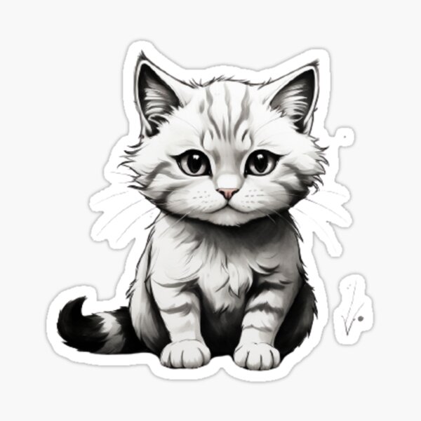 "painted cat ?" Sticker by MalokaShop ⭐⭐⭐⭐⭐ | Redbubble