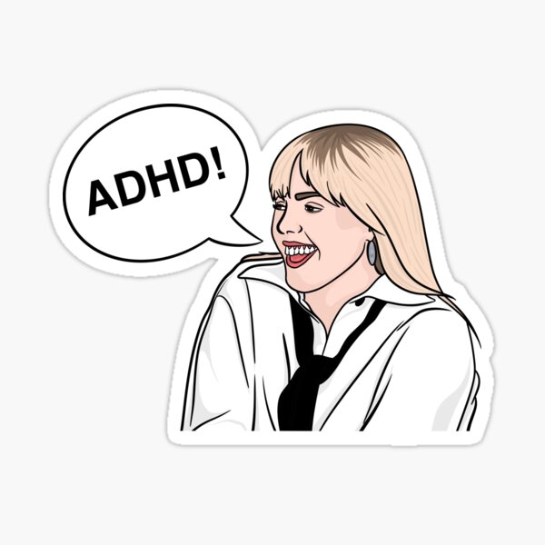 "Renee Rapp ADHD!" Sticker for Sale by amenzock | Redbubble