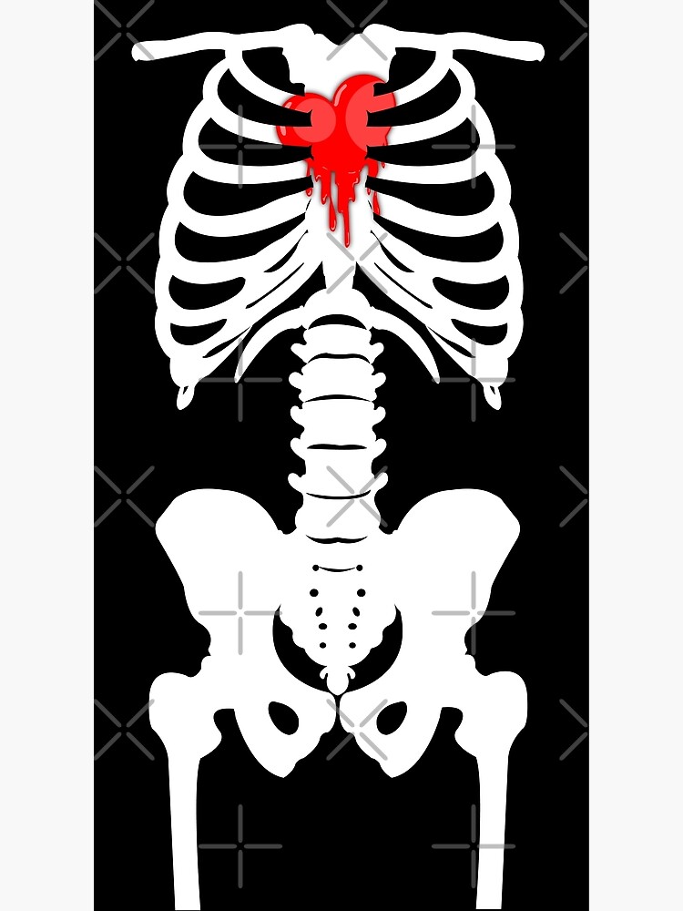 "Skeleton Bleeding Heart" Poster by FawnComix | Redbubble