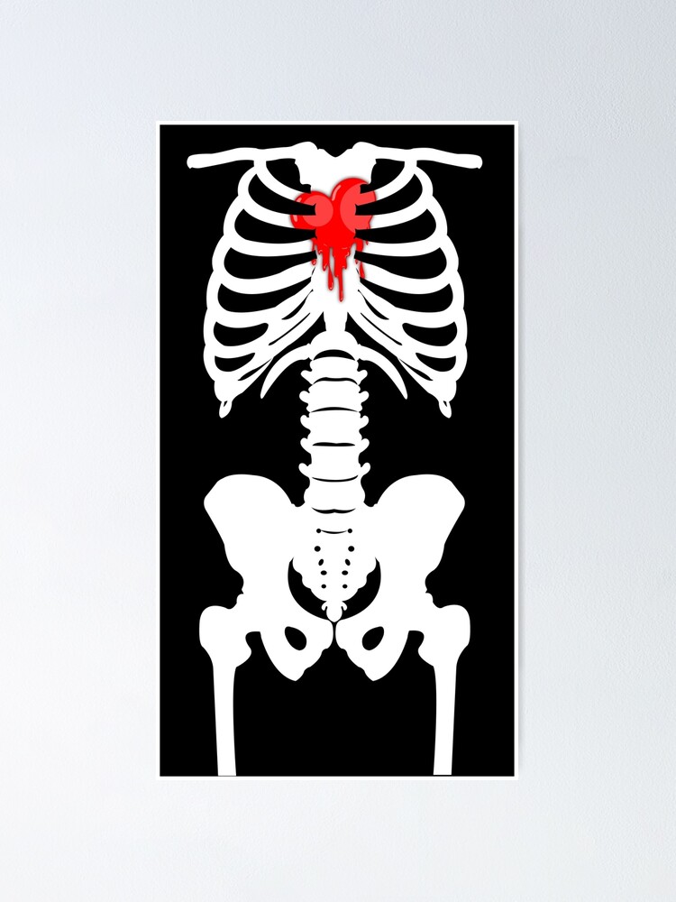 "Skeleton Bleeding Heart" Poster by FawnComix | Redbubble