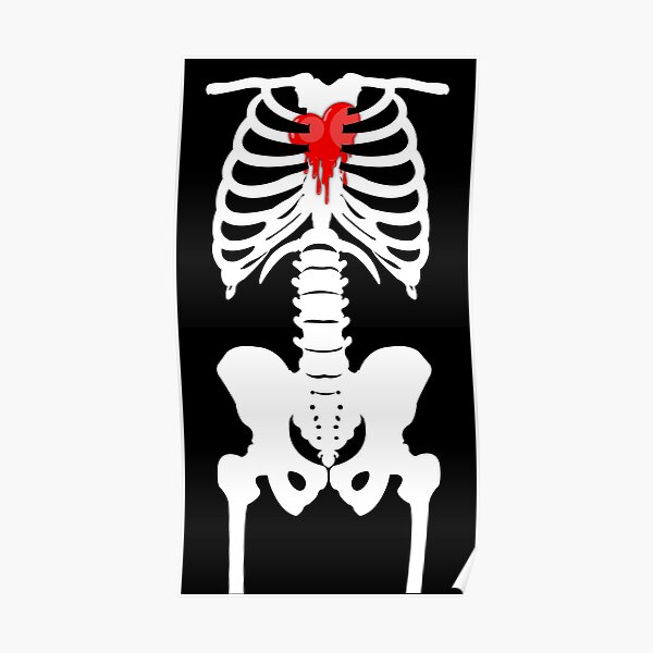 "Skeleton Bleeding Heart" Poster by FawnComix | Redbubble