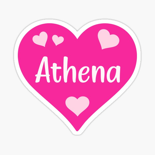 "Athena Name Pink Heart " Sticker for Sale by jeallan | Redbubble