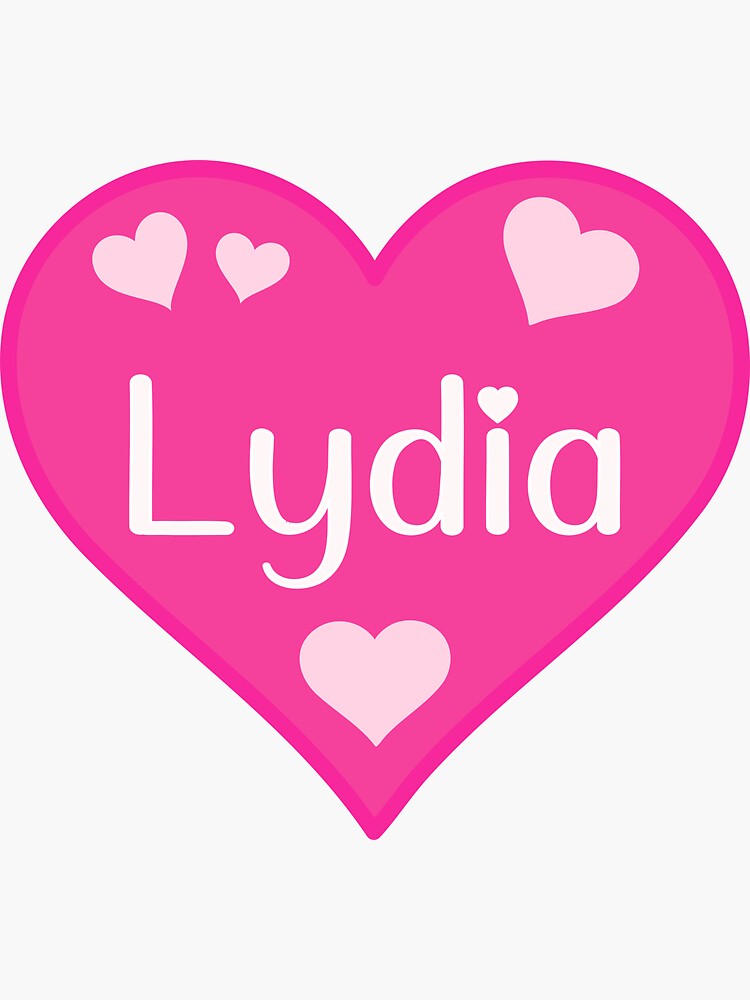 "Lydia Name Pink Heart " Sticker for Sale by jeallan | Redbubble