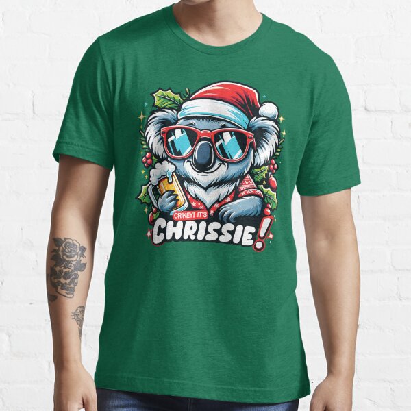 "Crikey! It's Chrissie - Aussie Christmas" Essential T-Shirt for Sale ...