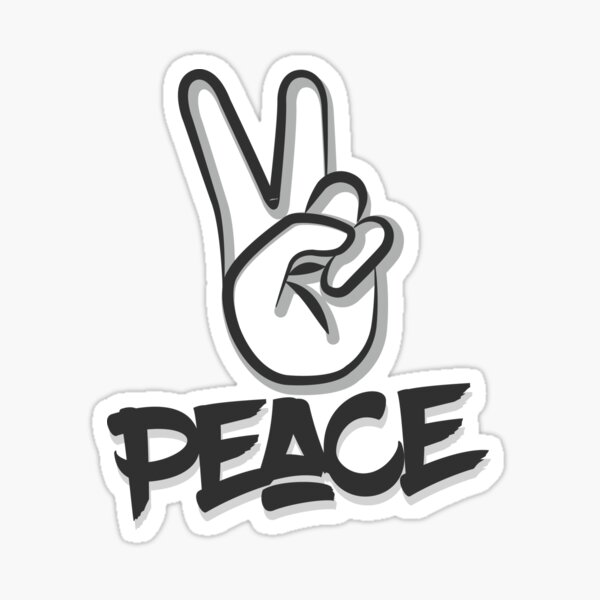 "Peace Fingers Graffiti Mural" Sticker by aditmawar | Redbubble