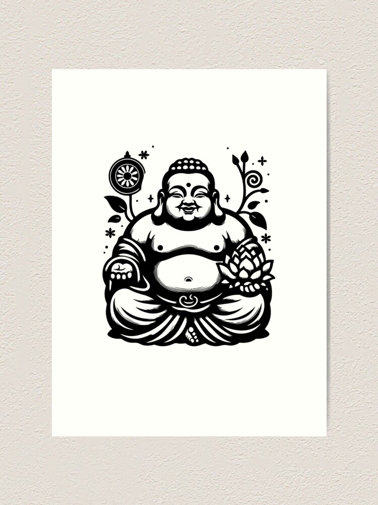 Cute Laughing Buddha Drawing