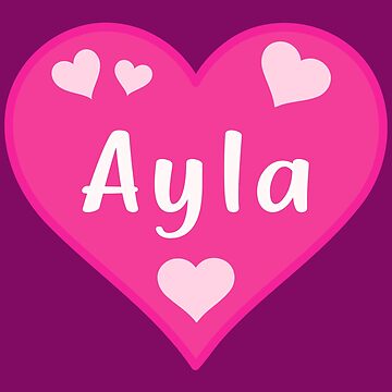 "Ayla Name Pink Heart " Sticker for Sale by jeallan | Redbubble