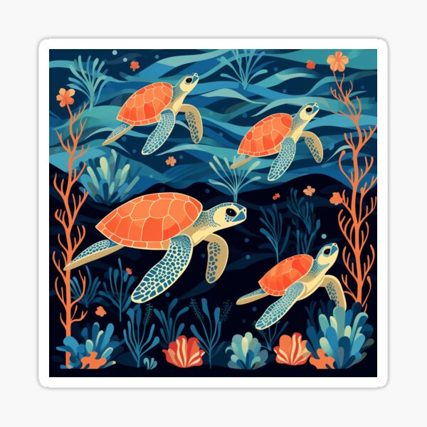 "Minimalist Turtle Family" Sticker by LogoPlanet | Redbubble