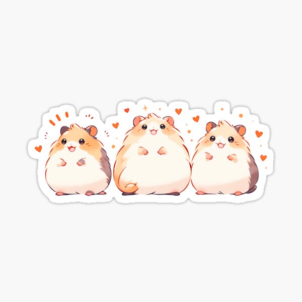 "Three Cute Hamsters" Sticker for Sale by xiao xuans | Redbubble