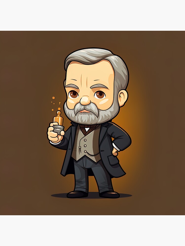 "Louis Pasteur | cute style" Sticker for Sale by ComicsFactory | Redbubble