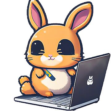 "Cute rabbit as a programmer" Sticker for Sale by KookiewthTae | Redbubble