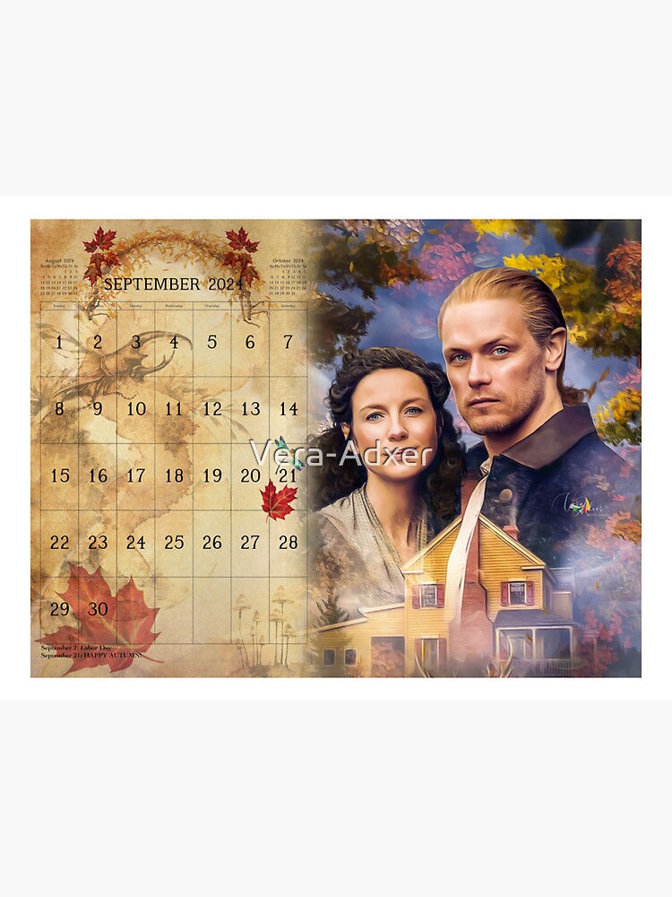"Calendar 2024 September" Sticker for Sale by Vera-Adxer | Redbubble