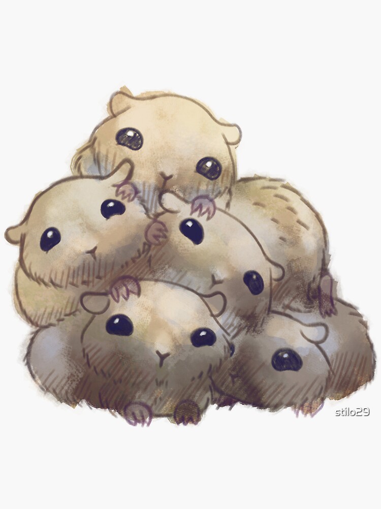 "Hamster Stack - Cute Cartoon Hammy pile" Sticker for Sale by stilo29 ...