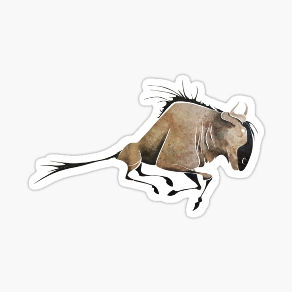 "Wildebeest " Sticker for Sale by saeiart | Redbubble