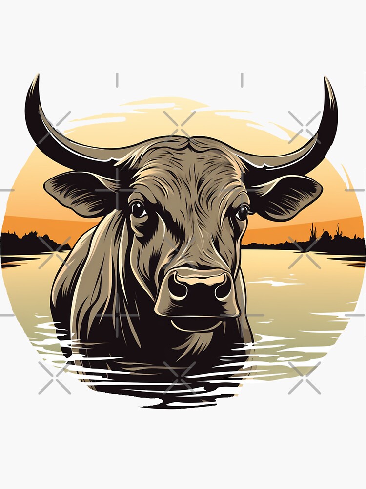 "Water Buffalo " Sticker for Sale by FineArtsPro | Redbubble