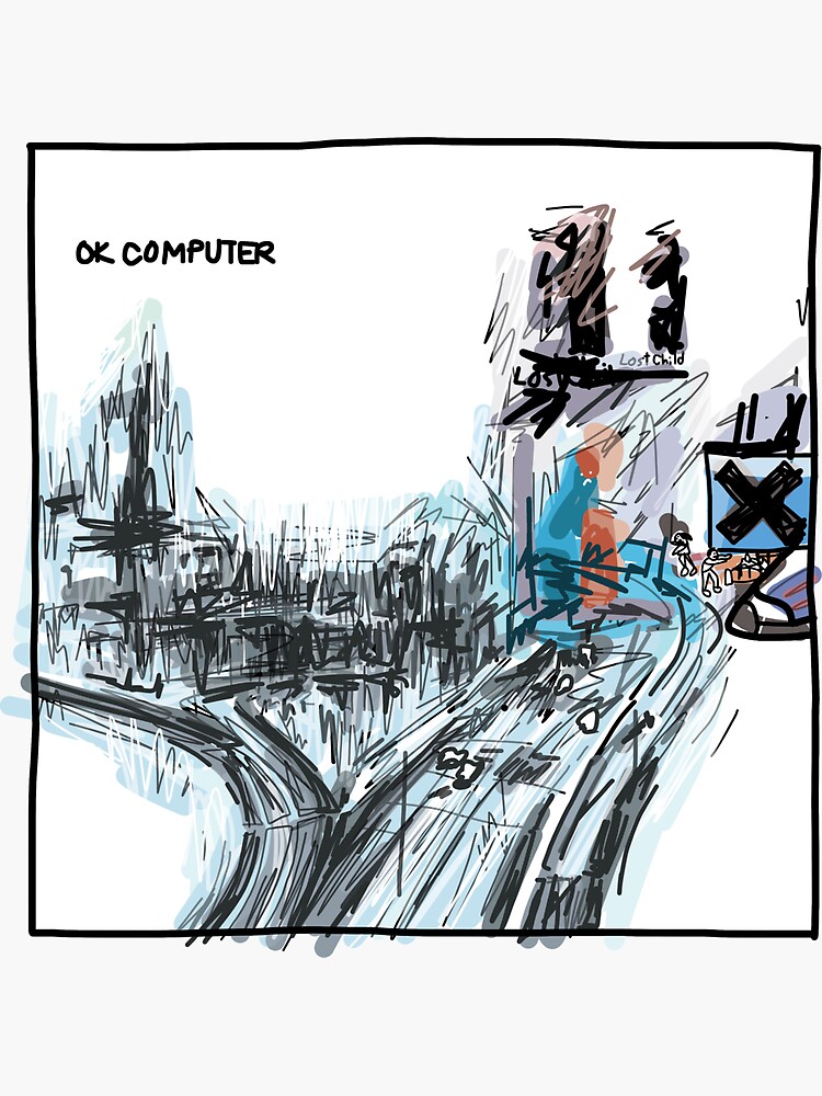 "ok computer" Sticker for Sale by altstopco | Redbubble