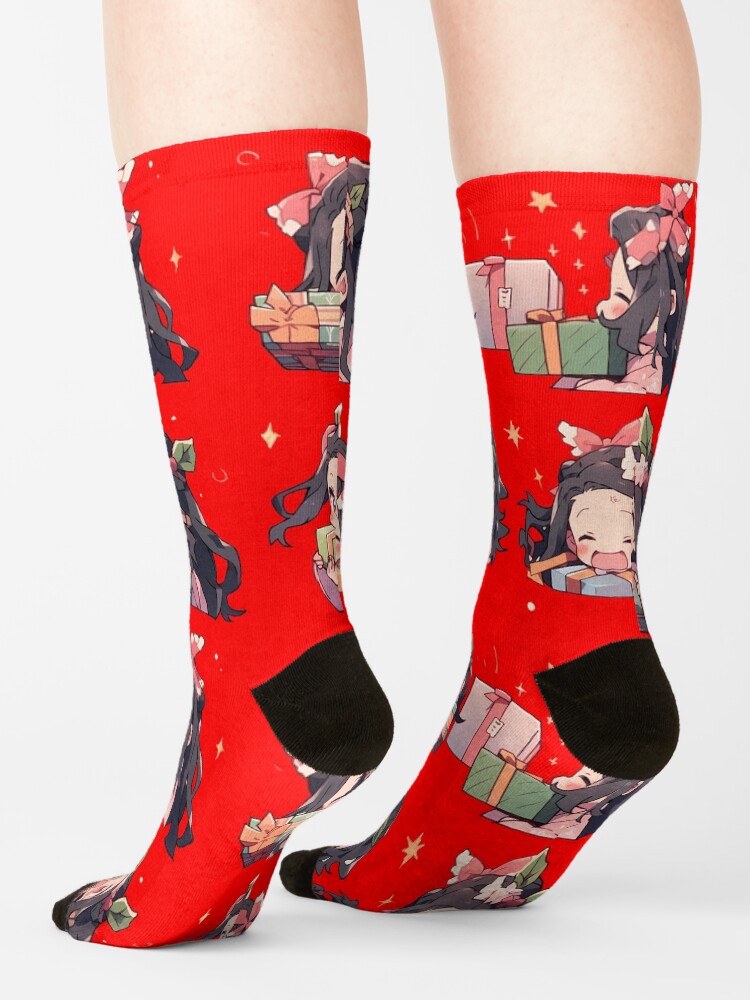 "Nezuko Kamado Demon Slayer Anime Christmas Gift Funny Cute" Socks for ...