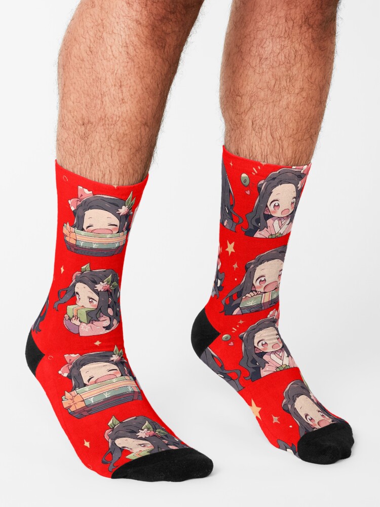 "Nezuko Kamado Demon Slayer Anime Christmas Gift Funny Cute" Socks for ...