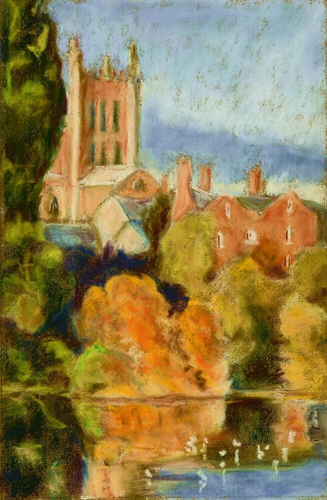 "Hereford Cathedral in Autumn" by Judy Adamson | Redbubble