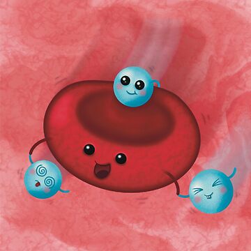 "Cute red blood cell carrying oxygen!" Sticker by queraltsciart | Redbubble