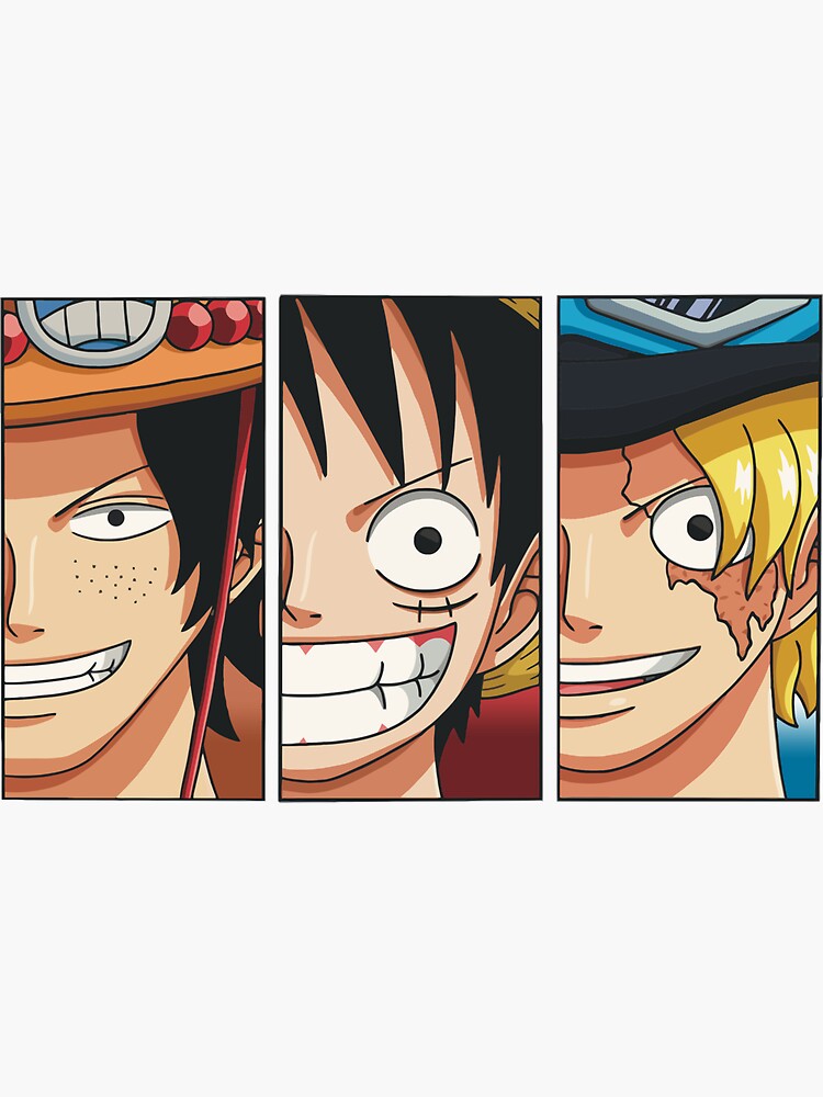 "Luffy ace Sabo" Sticker for Sale by artshill | Redbubble
