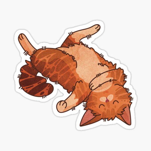 "Lazy Red Cat" Sticker for Sale by FelineEmporium | Redbubble