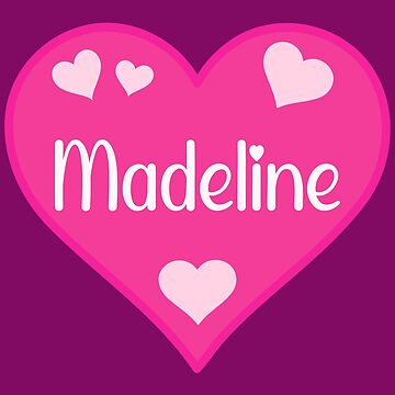 "Madeline Name Pink Heart " Sticker for Sale by jeallan | Redbubble