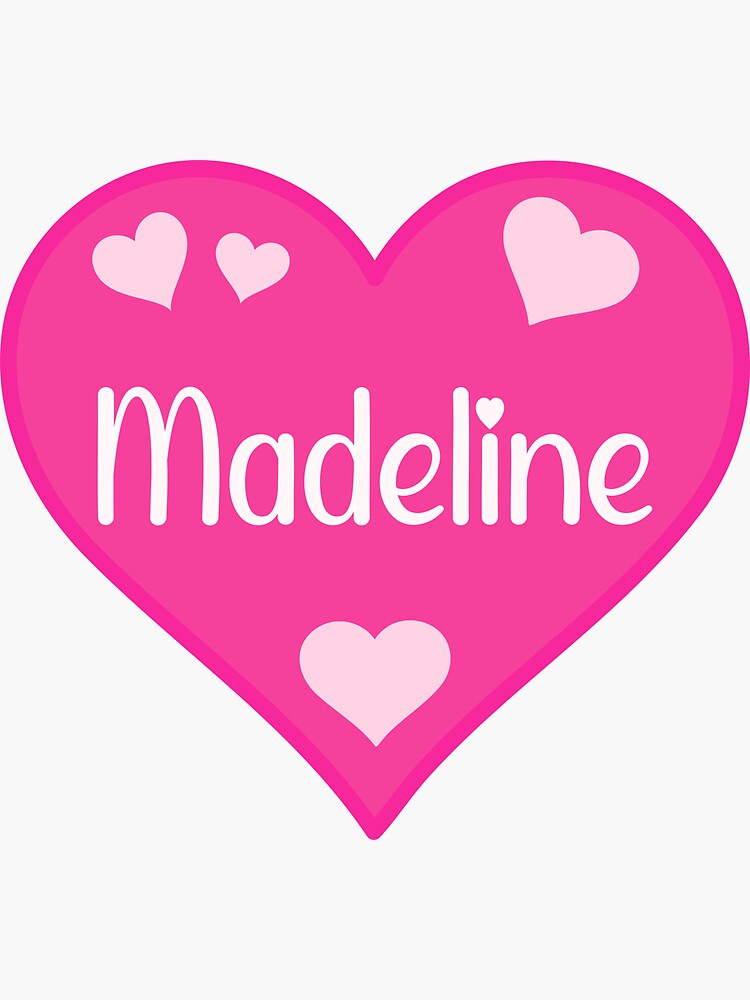 "Madeline Name Pink Heart " Sticker for Sale by jeallan | Redbubble