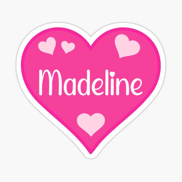 "Madeline Name Pink Heart " Sticker for Sale by jeallan | Redbubble
