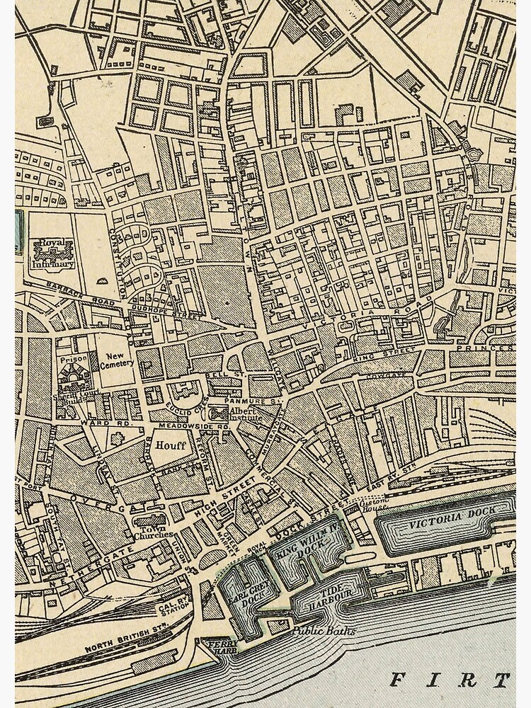 "Vintage Map of Dundee Scotland (1901)" Spiral Notebook for Sale by ...