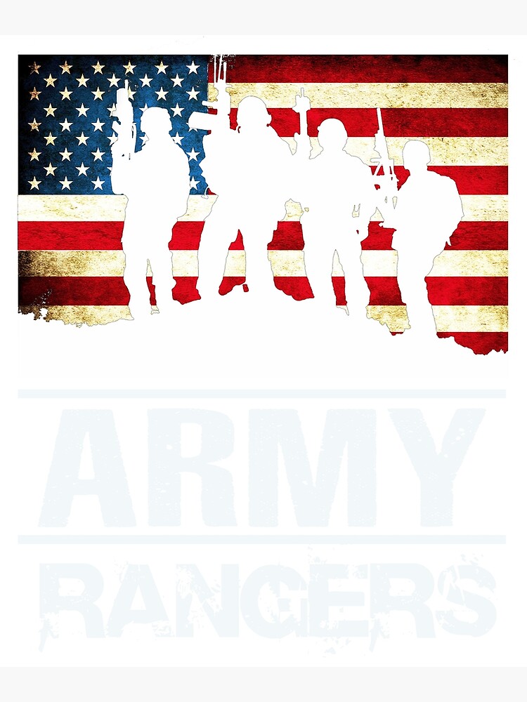 "US Army Rangers Silhouette American Flag Military" Art Print by ...