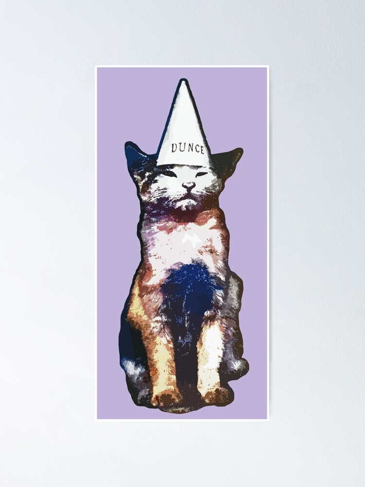 "Classic Vintage Photo of a Cat with a Dunce Hat - Digitally Reimagined ...