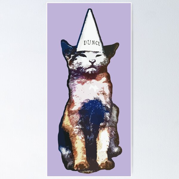 "Classic Vintage Photo of a Cat with a Dunce Hat - Digitally Reimagined ...