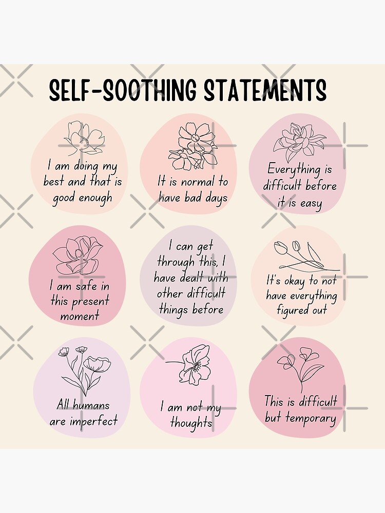 "Self-soothing statements" Poster for Sale by ThoughtJumble | Redbubble