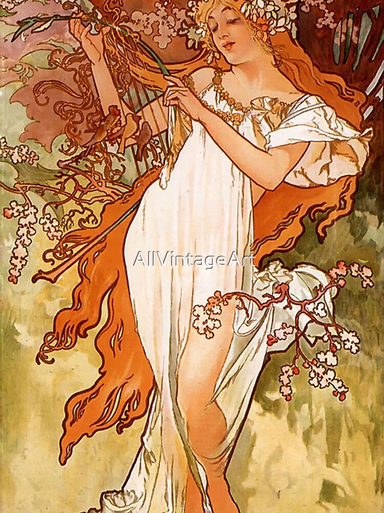 "Vintage Alphonse Mucha - Spring 1896 Art Nouveau" iPhone Case for Sale ...