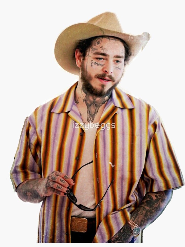 "cowboy post malone" Sticker for Sale by izzybeggs | Redbubble