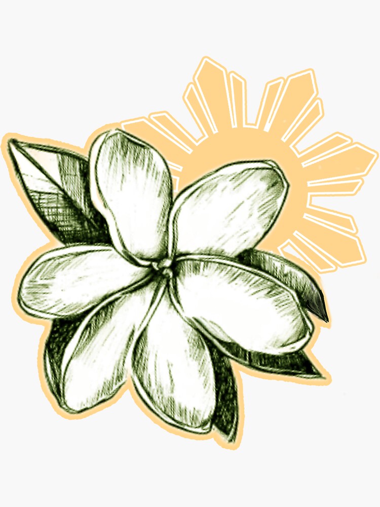"Sampaguita Filipino Flower" Sticker for Sale by AteAndApe | Redbubble