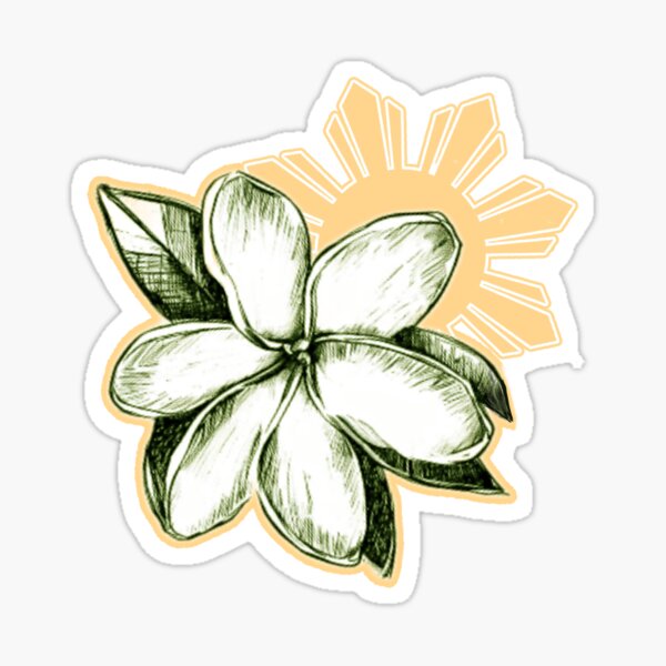 "Sampaguita Filipino Flower" Sticker for Sale by AteAndApe | Redbubble