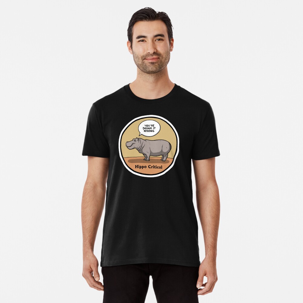 "Hippo Critical" Sticker for Sale by BaddestShirt | Redbubble