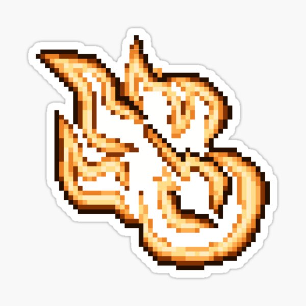"8 Bit Fireball" Sticker for Sale by 8-BitBytes | Redbubble