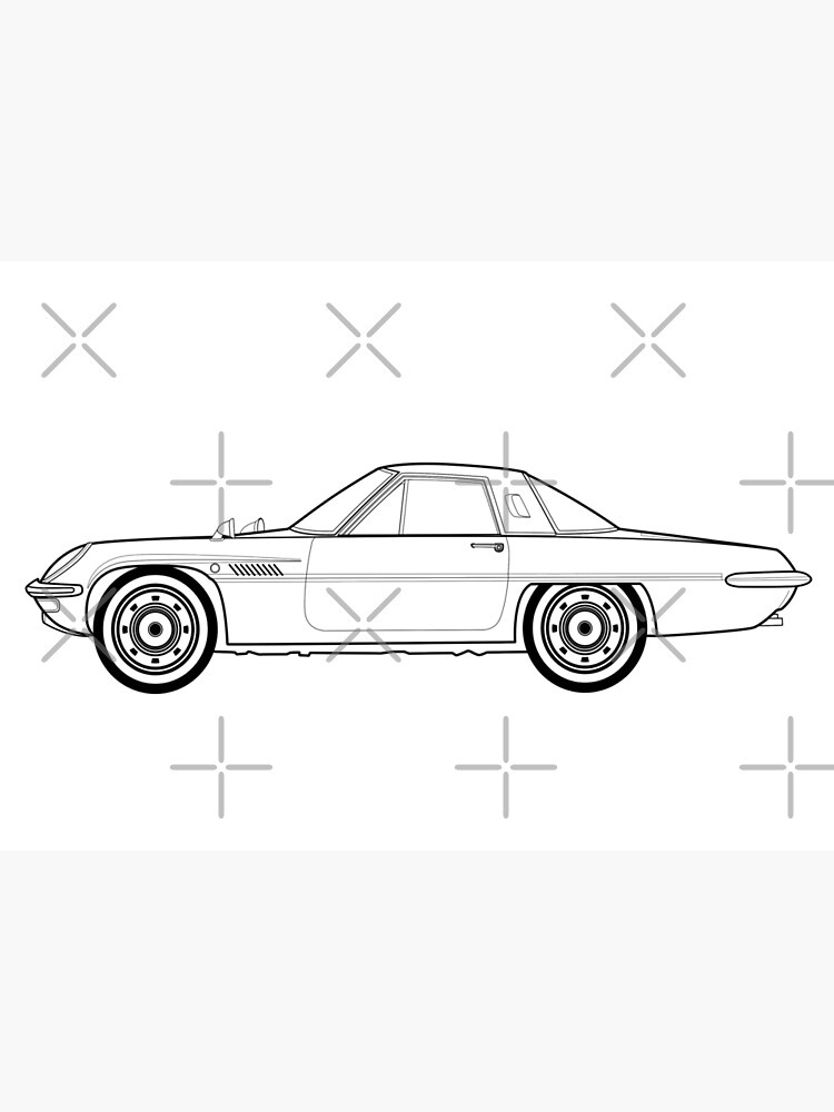 "Mazda Cosmo Outline Drawing" Art Print for Sale by RJWautographics ...
