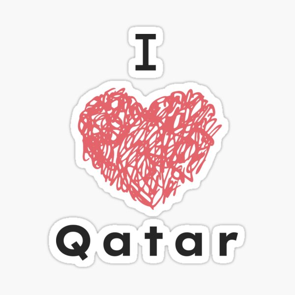 "I Love Qatar" Sticker for Sale by TeeCraft Haven | Redbubble