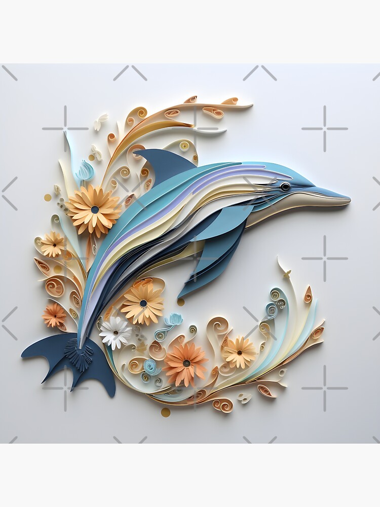 "adorable paper quilling dolphin print" Sticker for Sale by dcrc ...