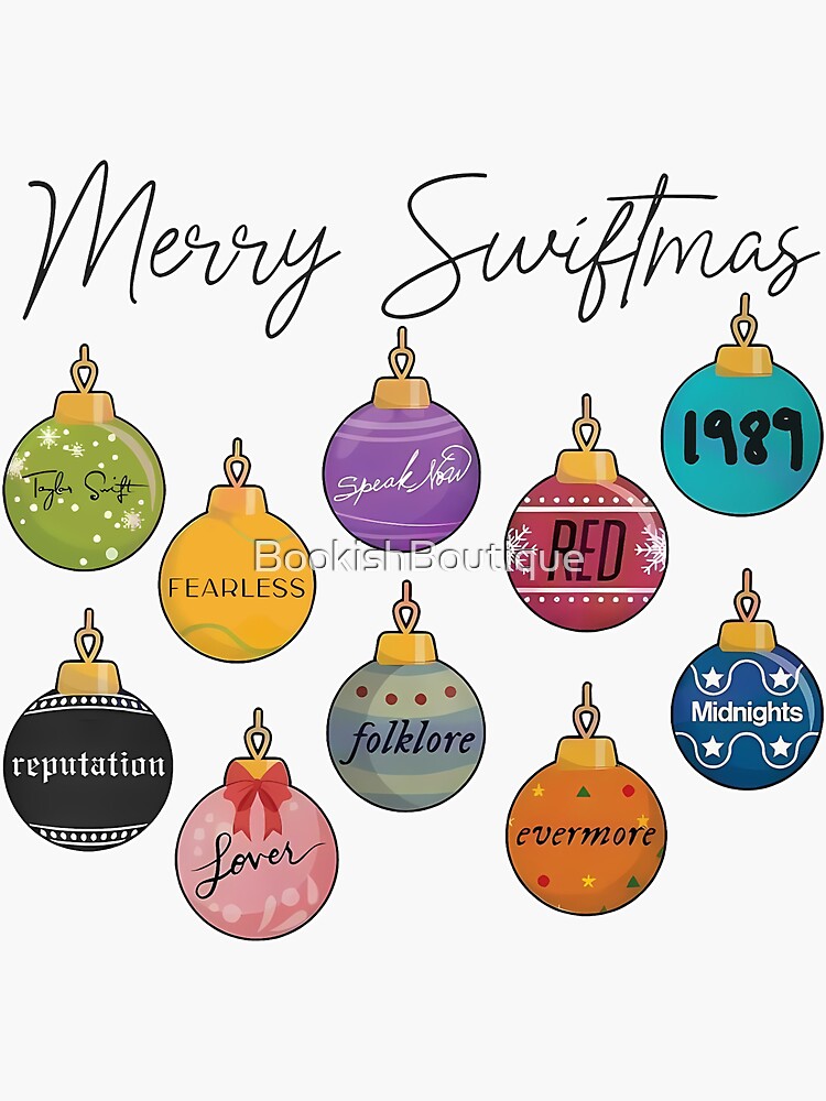 "Merry Swiftmas" Sticker for Sale by BookishBoutique | Redbubble