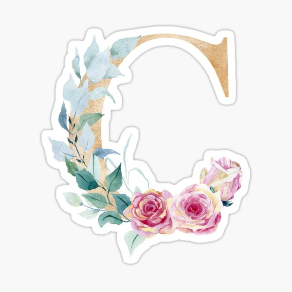 "Watercolor floral letter C" Sticker for Sale by tapilipa | Redbubble