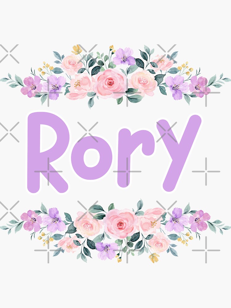 "Purple Flower Rory Name Label " Sticker for Sale by NormadWorld ...