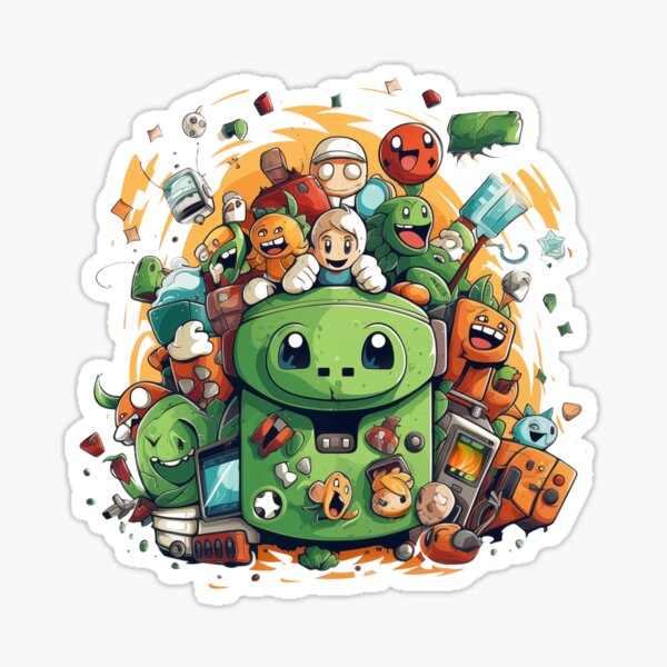 "Geometry Dash Game Cute Game Characters" Sticker by Samanthi007 ...