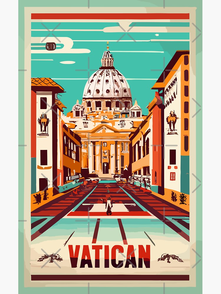 "A Vintage Travel Art of the Vatican - Vatican City " Sticker for Sale ...