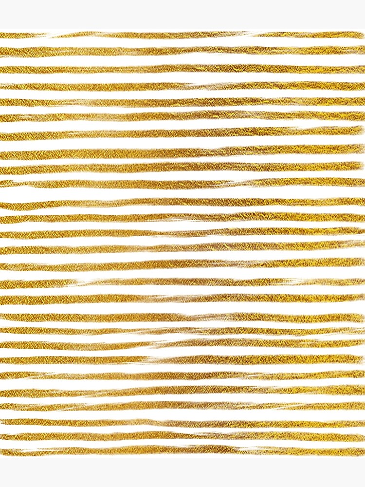 "Squiggly Gold Foil Brush Stroke Hand-Painted Lines on White" Poster by ...