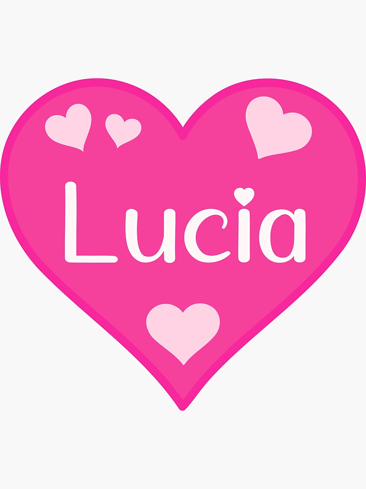 "Lucia Name Pink Heart " Sticker for Sale by jeallan | Redbubble